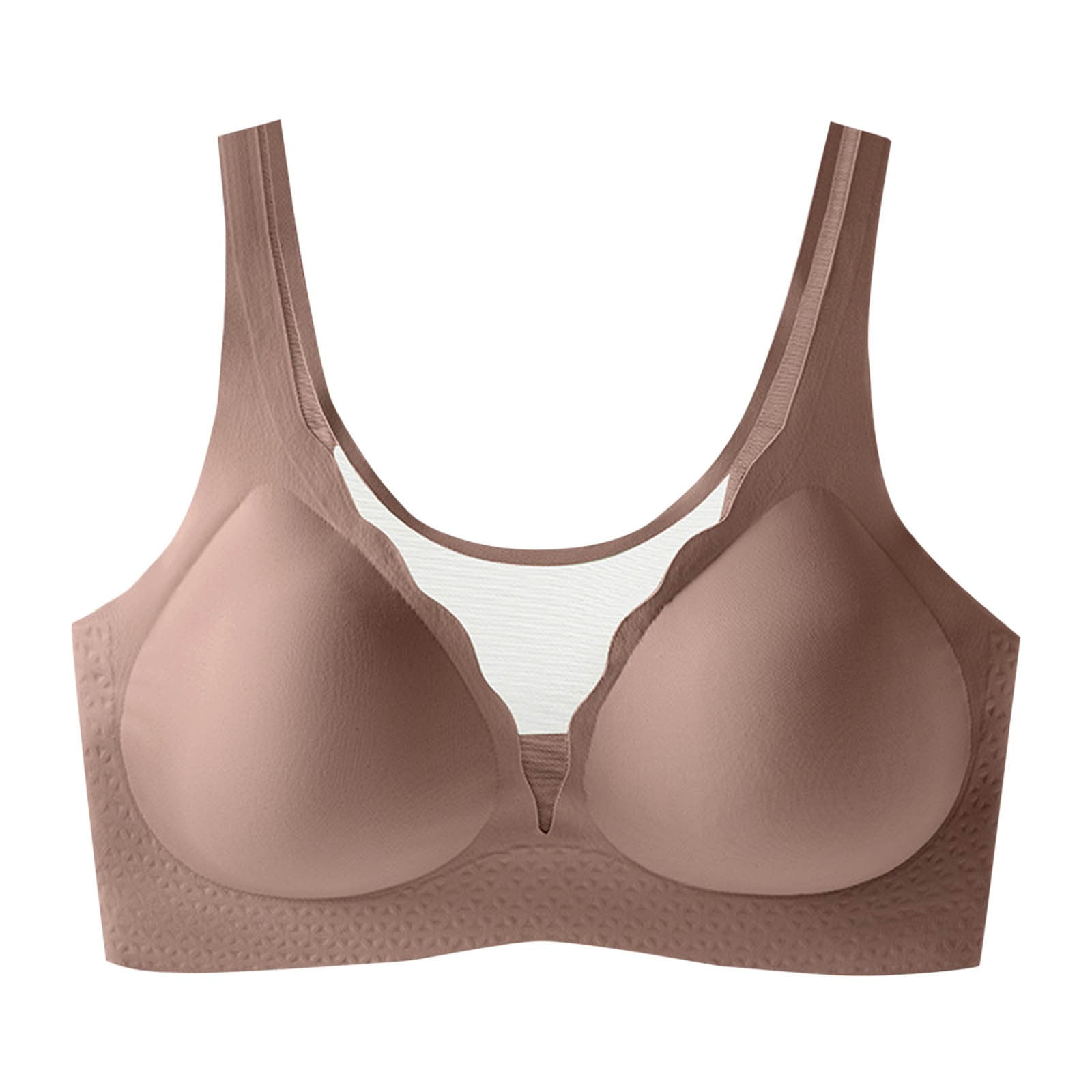 flyskyup Womens Plus Size Bras Mesh Patchwork Fixed Cup Supportive ...