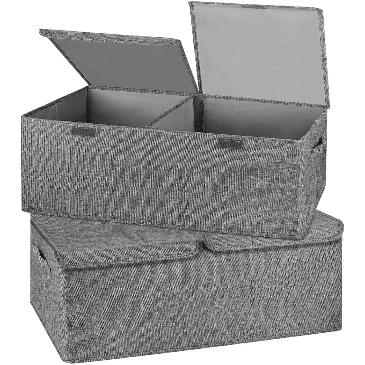 foisdhs 2 Pack Storage Boxes with Lids and Handles Collapsible QDXCTYBU ...