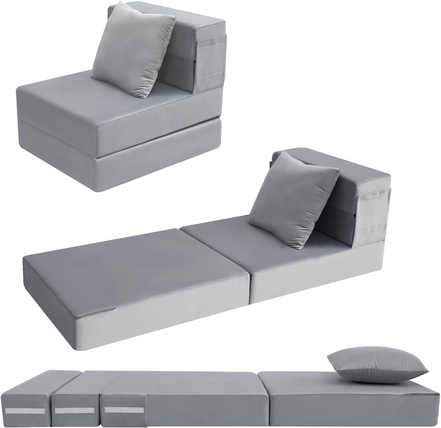 Foldable Futon Chair Bed Sleeper for Adults, Single Folding Mattress 6 ...