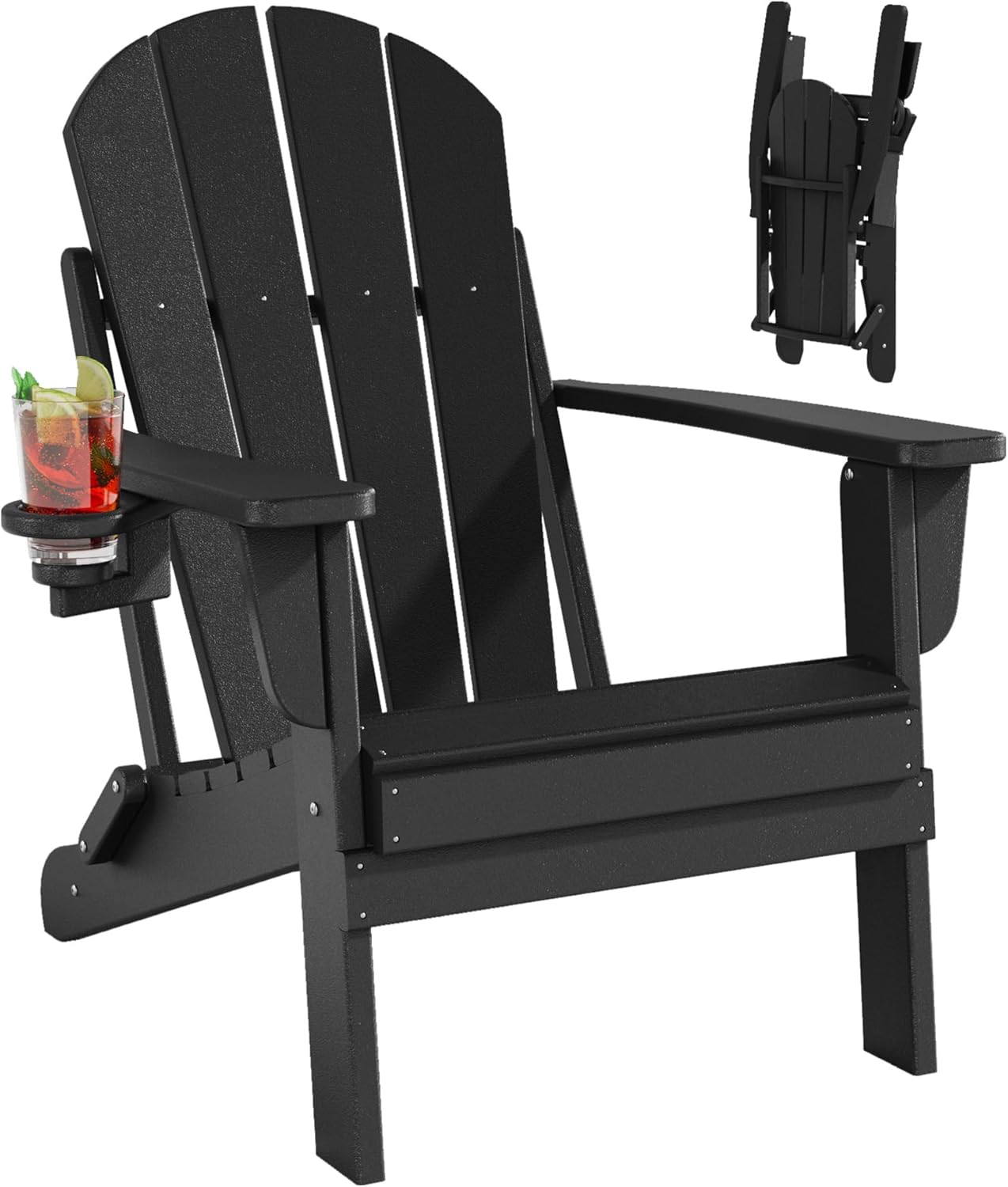 folding adirondack chairs, all-weather resistant hdpe patio firepit ...