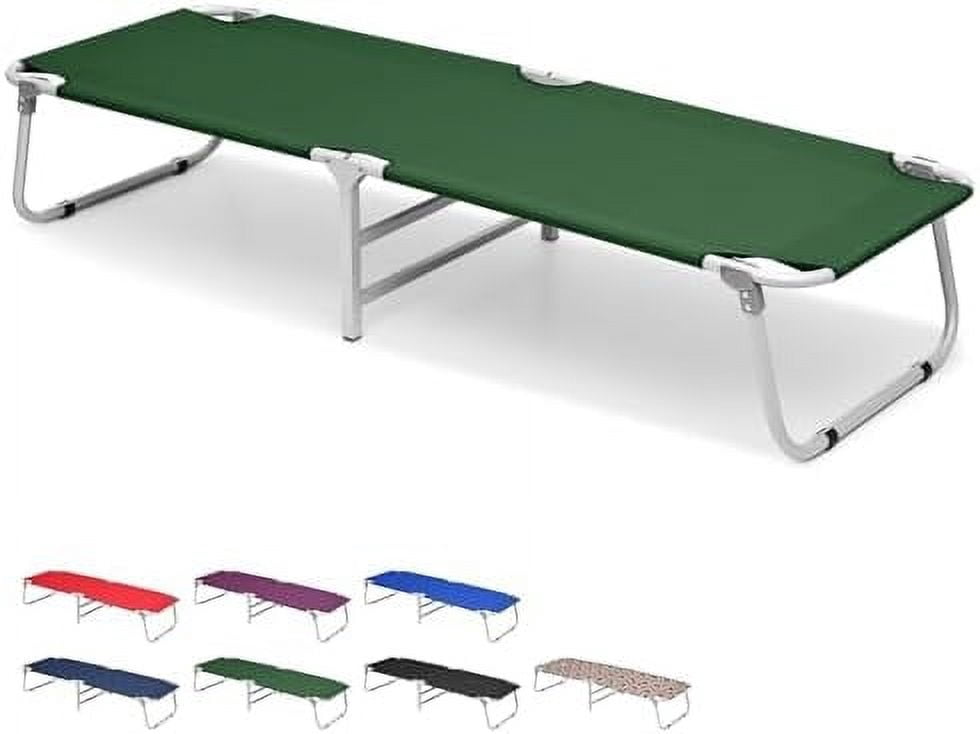 folding camping cot for adults, portable travel camp cot with storage ...