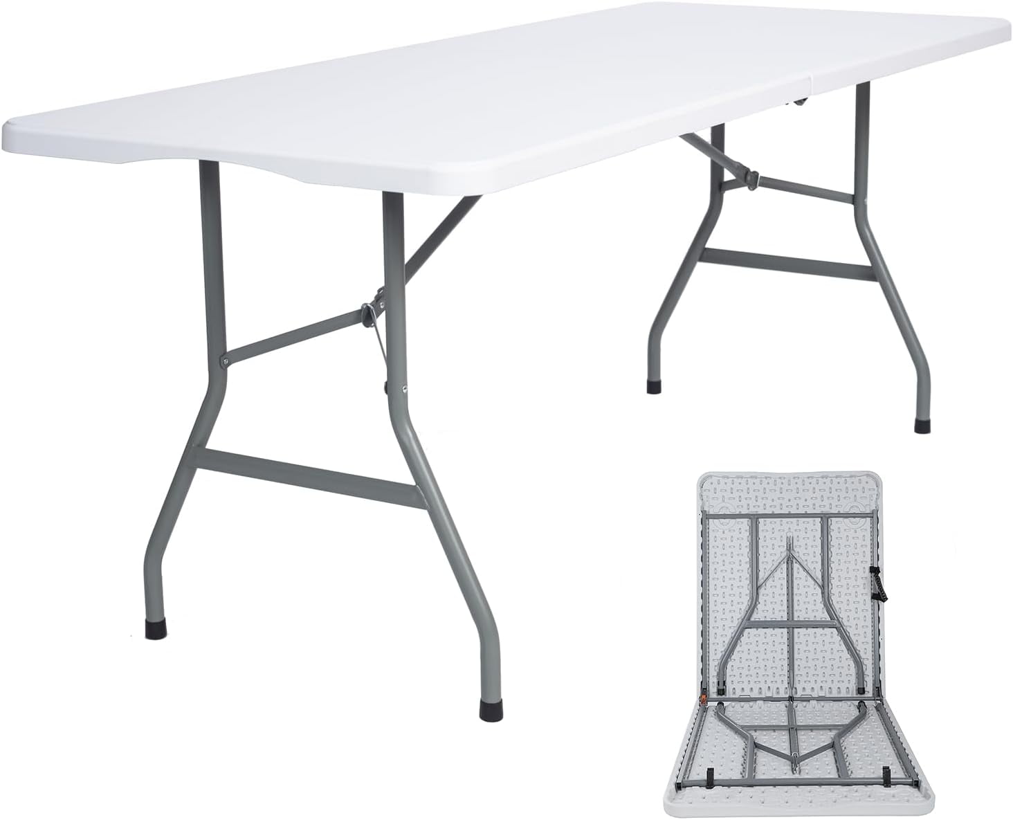 Folding Table 6ft Plastic Folding Table Indoor & Outdoor for Picnic ...
