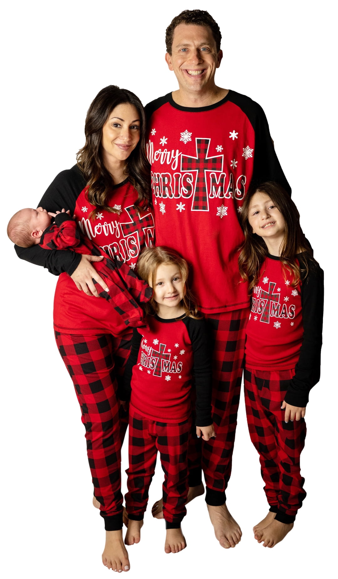 #followme Family Pajamas Cotton Womens Pajama Set 7012-M (Red Black - Merry Xmas, Womens X-Large ...