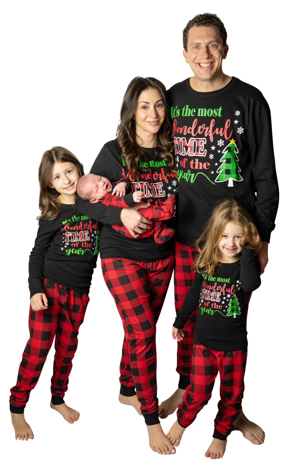 #followme Family Pajamas Cotton Womens Pajama Set 7012-M (Red Black - Wonderful Time of Year ...