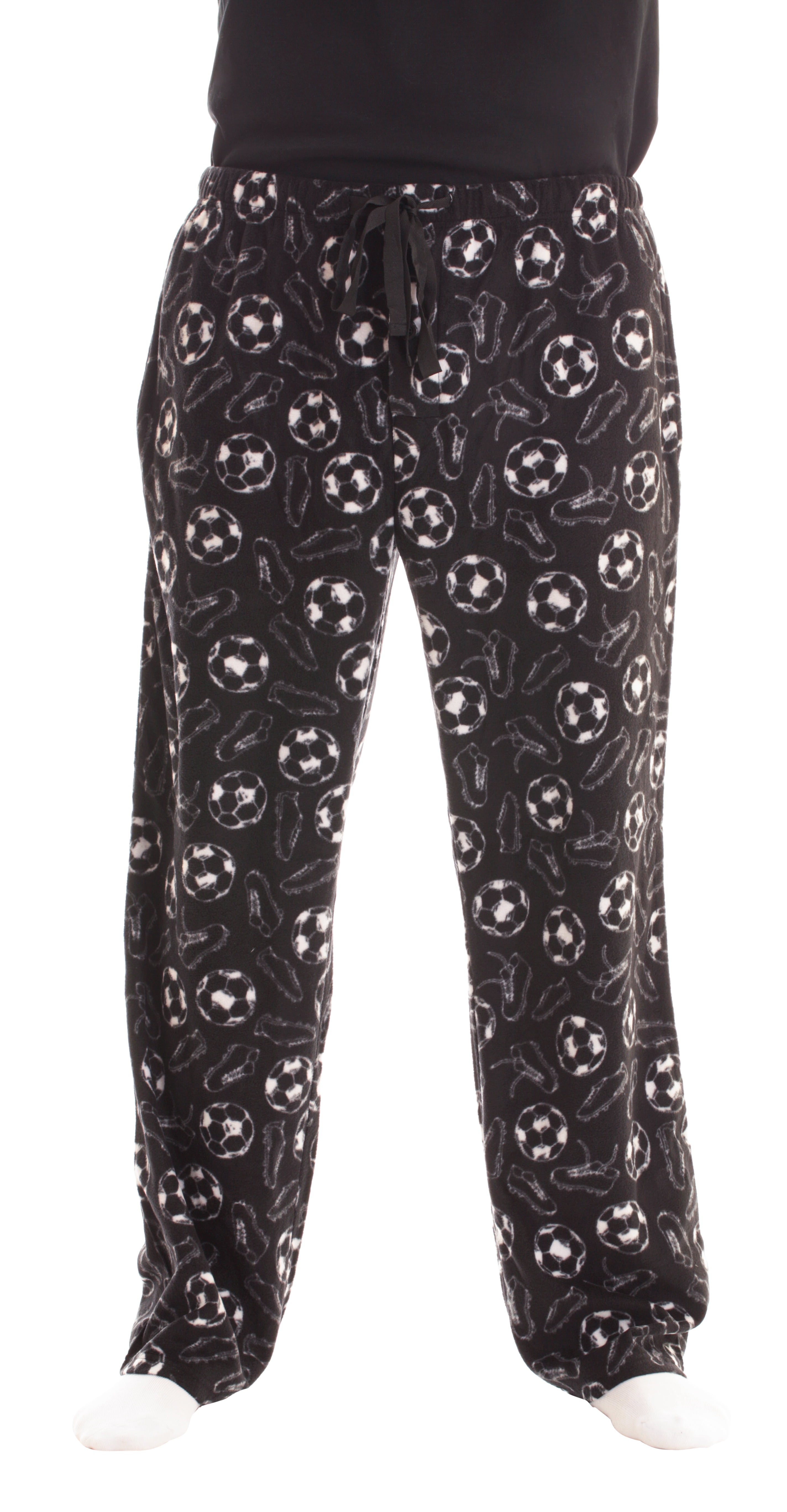 Followme Polar Fleece Pajama Pants for Men, Soccer Ball and Cleat ...