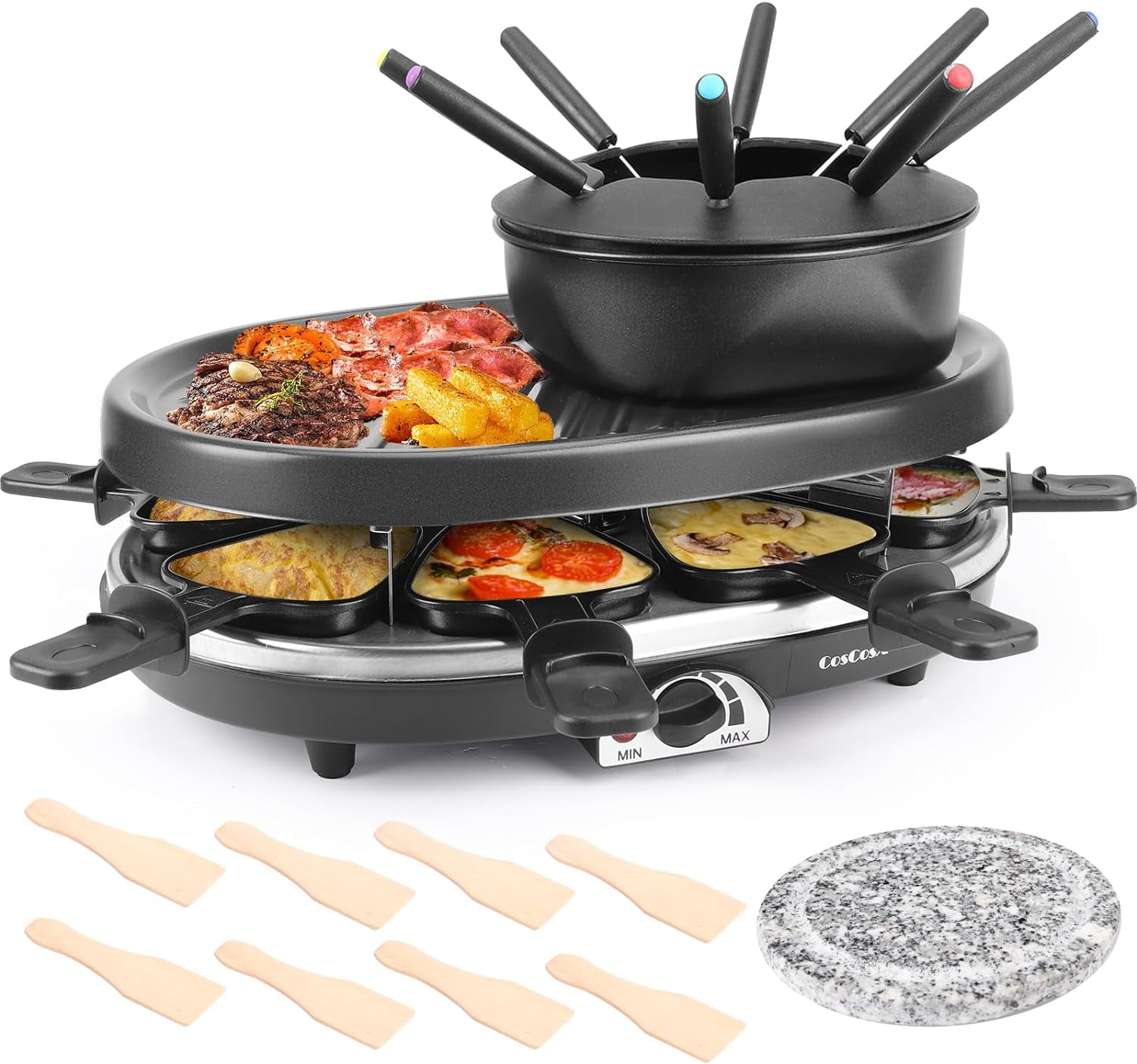 fondue pot set, electric fondue pot sets with bbq grill, portable ...