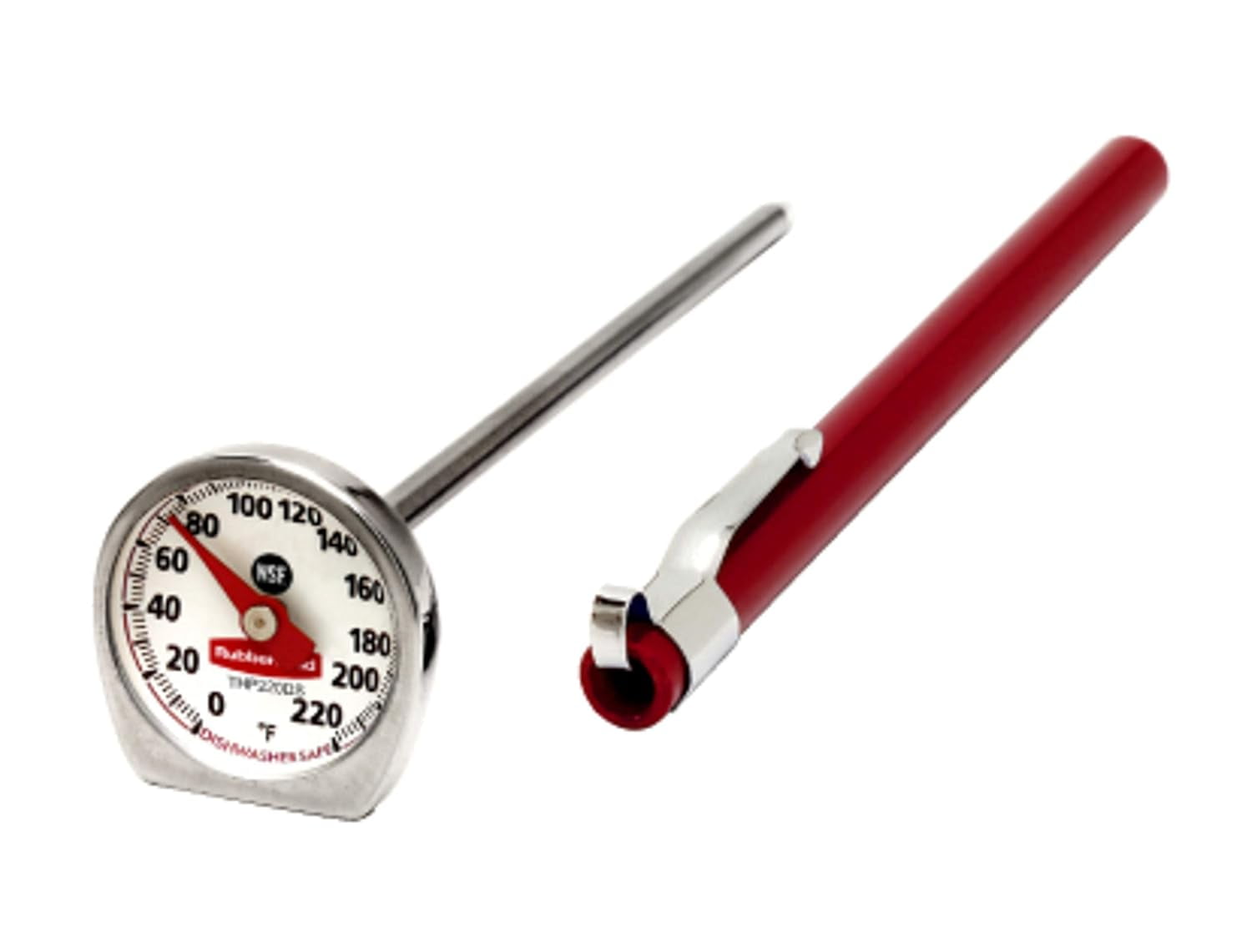 **food/meat instant read thermometer, pocket size, dishwasher safe, red ...