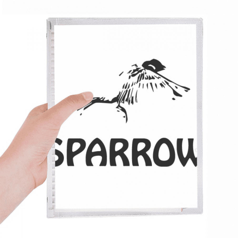 food outline sparrows birds notebook loose diary refillable journal ...