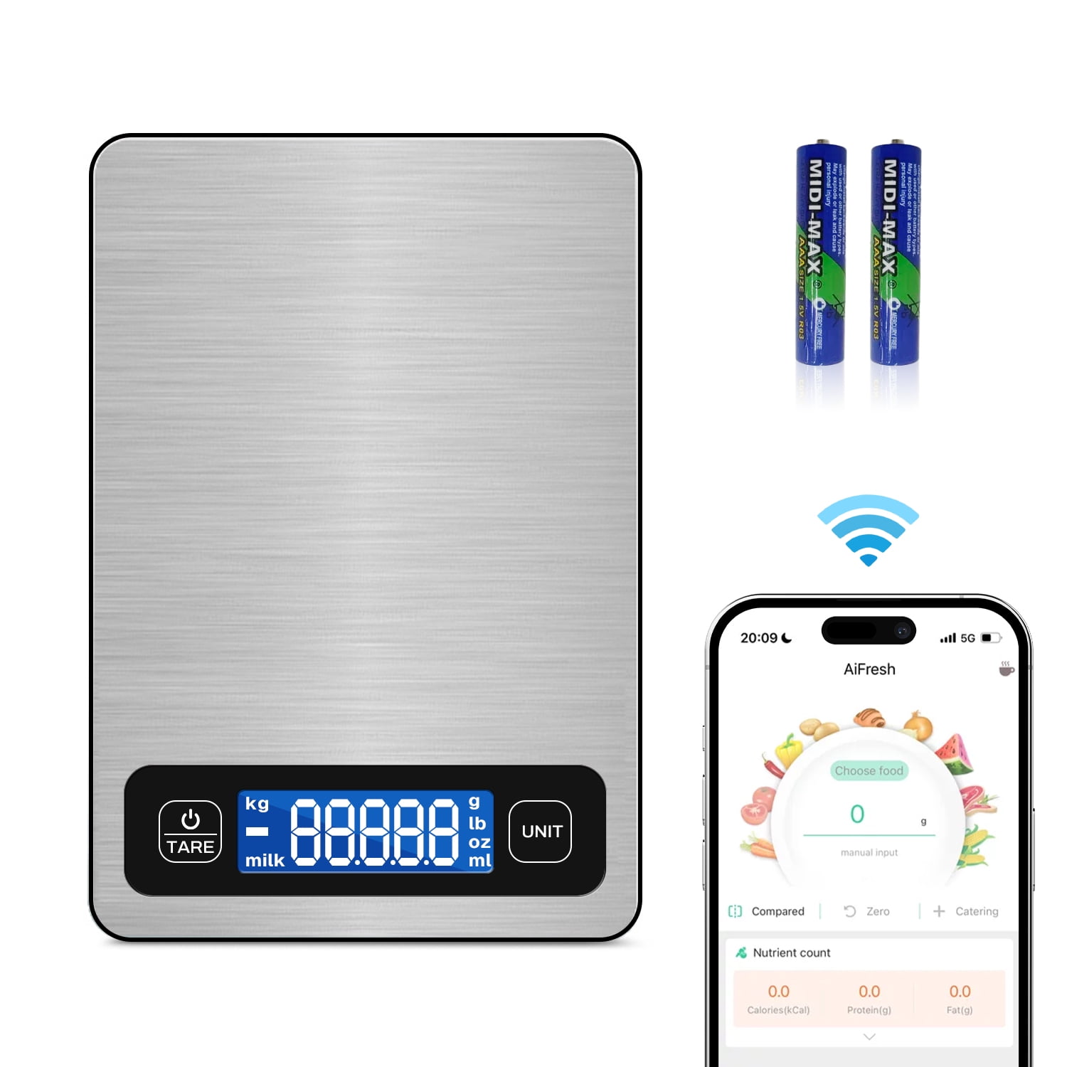 Behome Food Scale, Digital Kitchen Scales 10kg/22lb with Large LCD ...