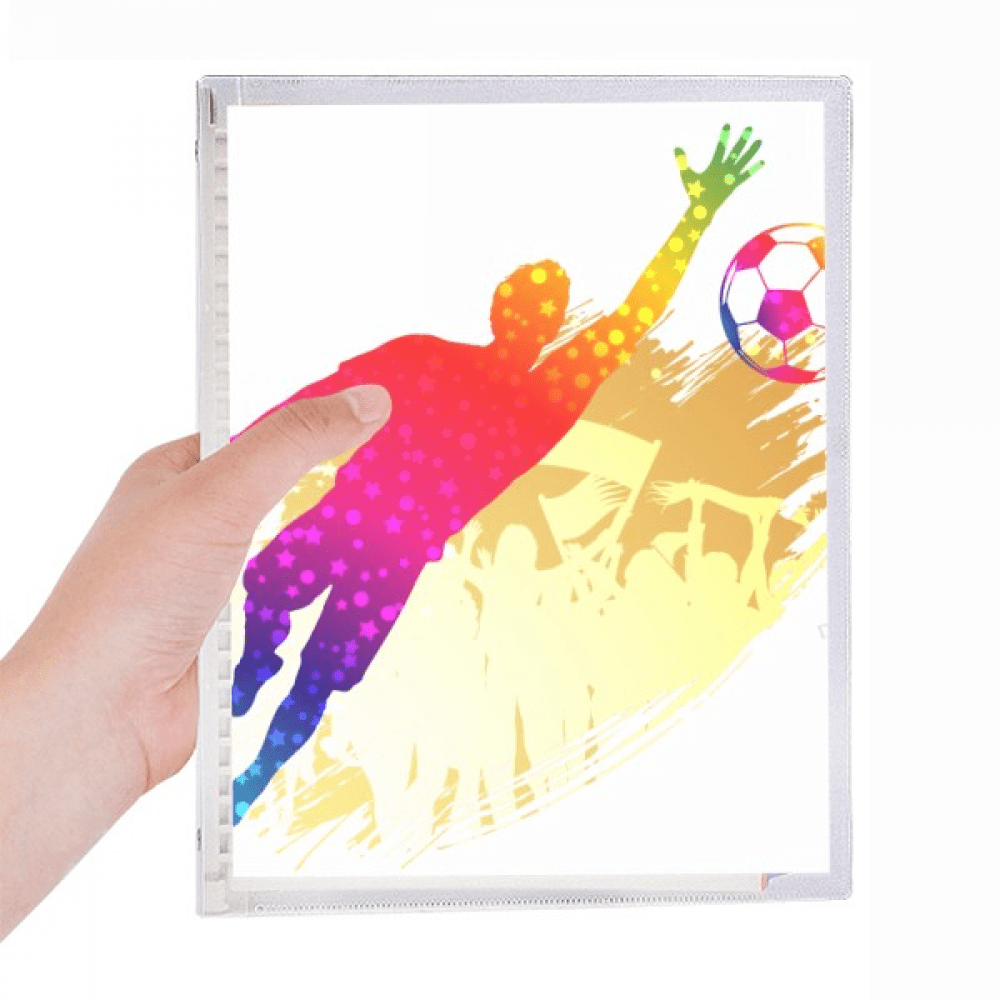 football goalkeeper blocks soccer notebook loose diary refillable ...