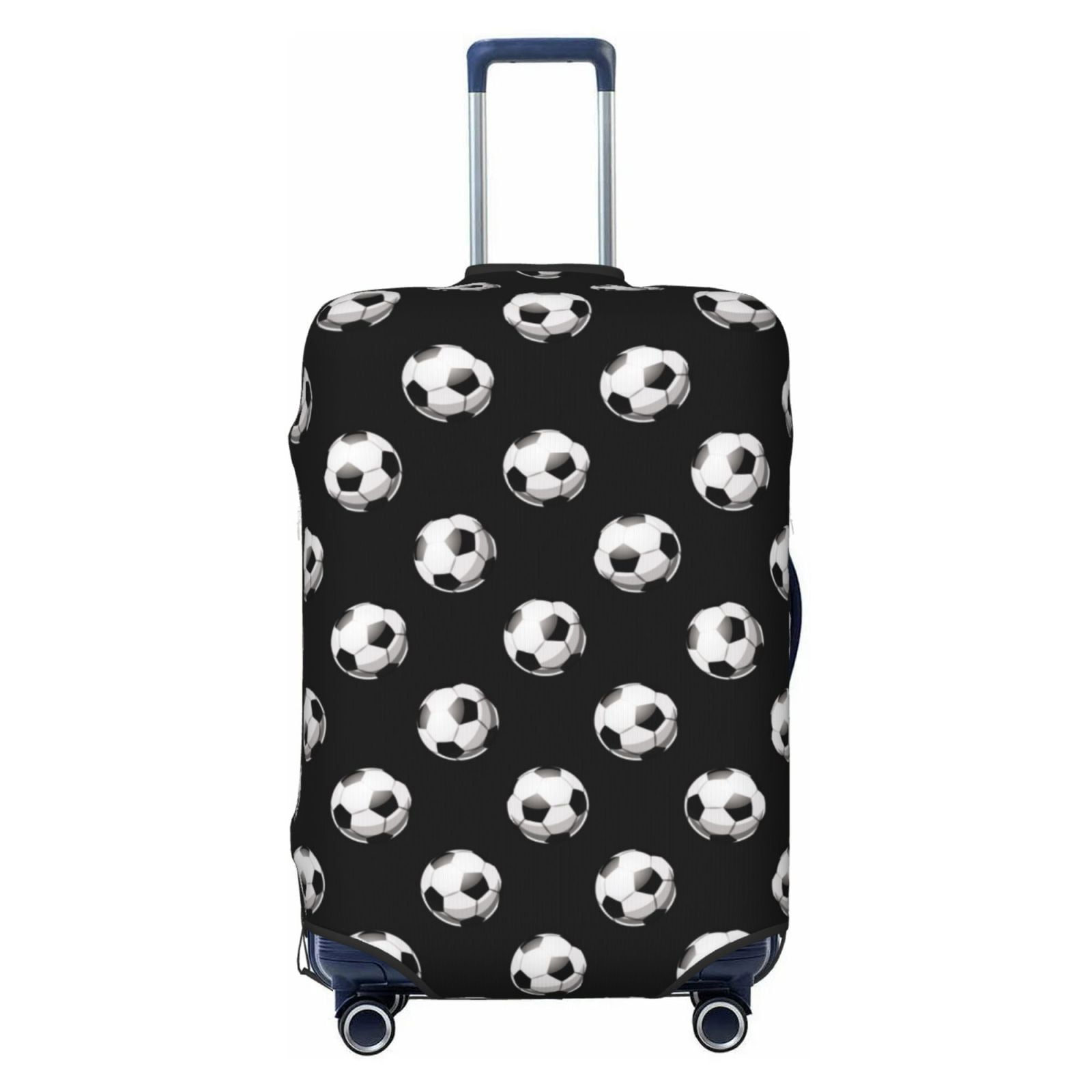 football soccer ball black Luggage Cover, Elastic Suitcase Cover Travel ...
