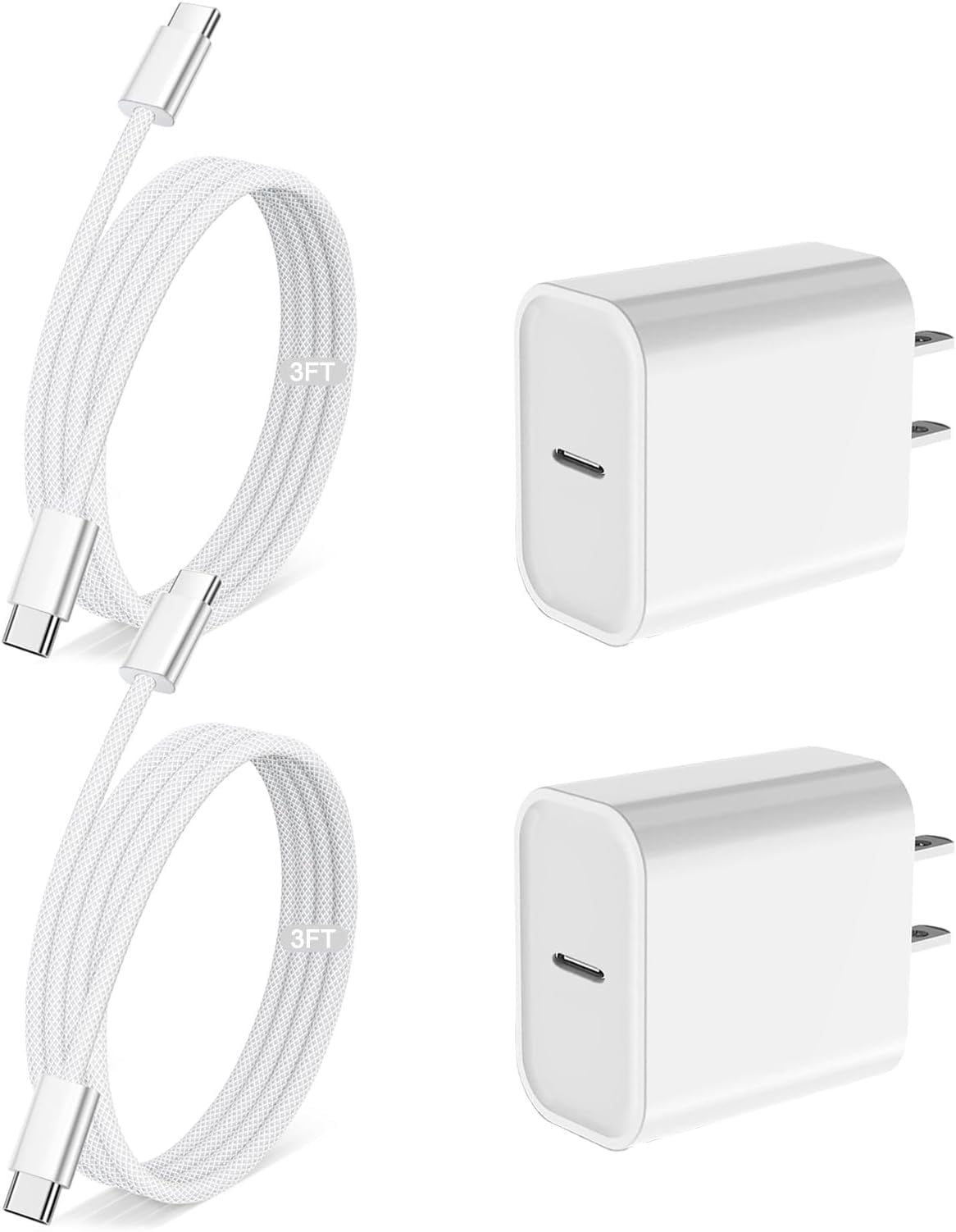 for 17 ,2Pack 20W C Wall Plug Block with Type C Woven for 17/17 /Air/16 ...