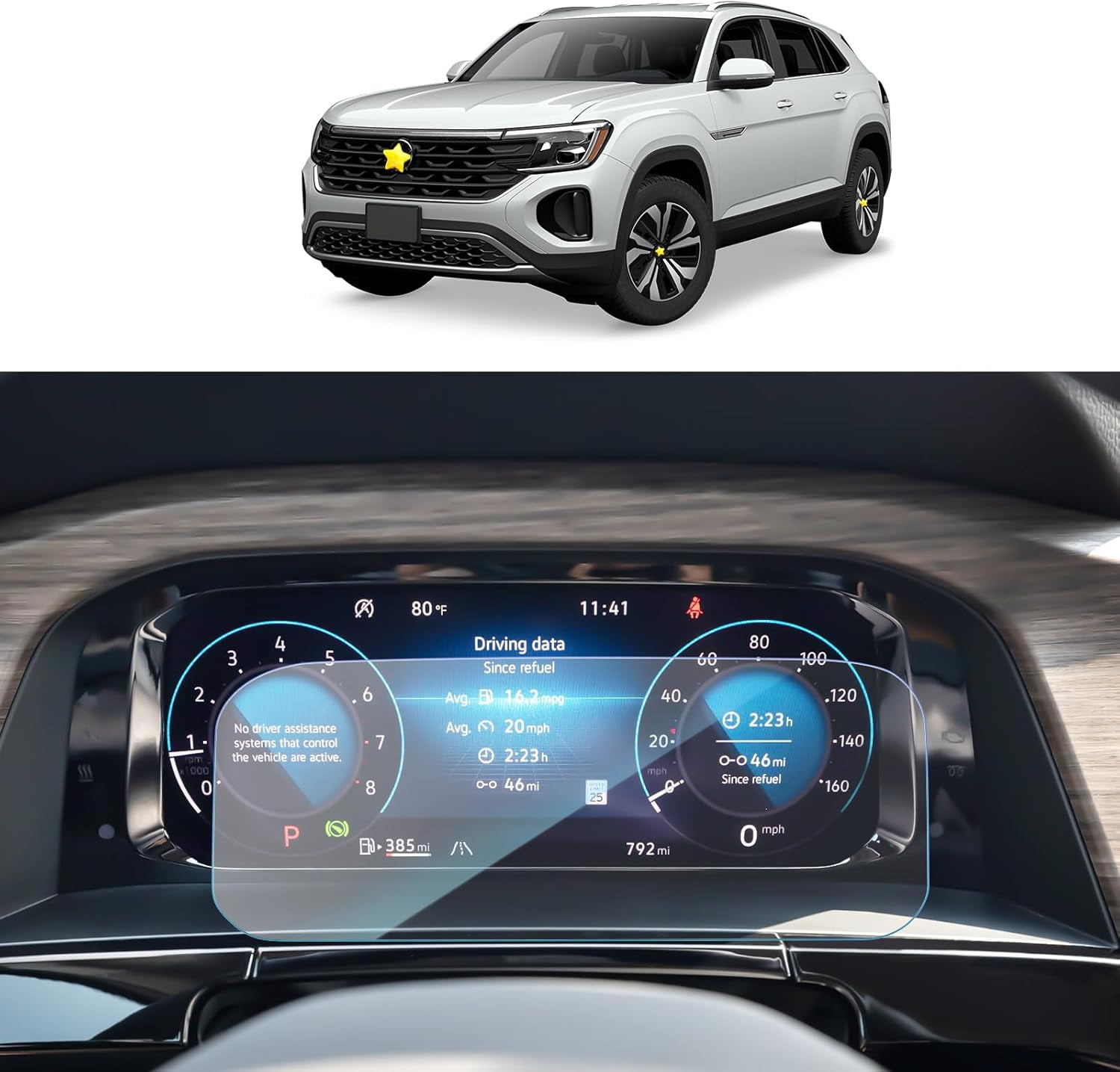 for 2024 Volkswagen Atlas Screen Protector for 2024 VW Atlas SE, SE ...