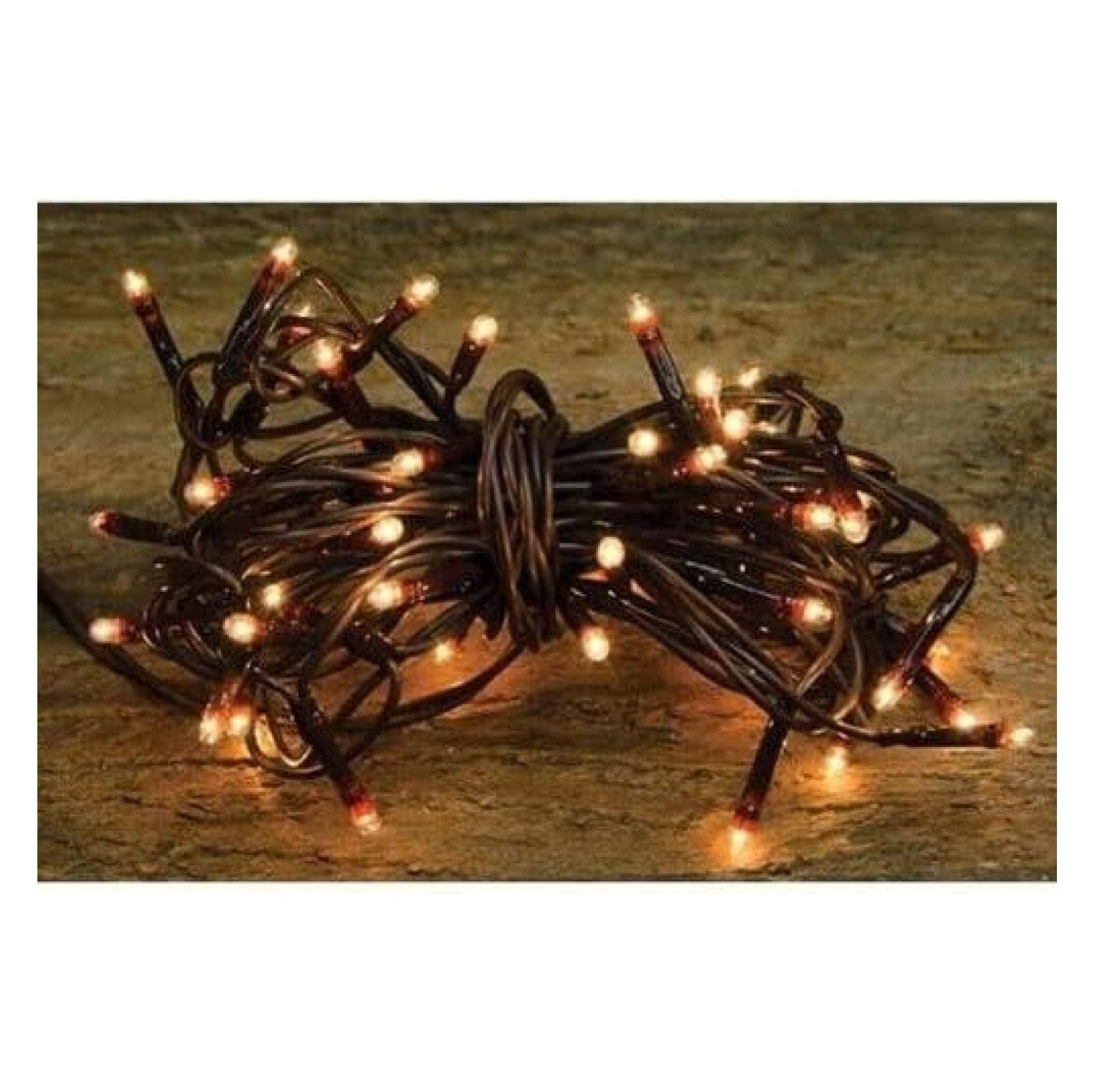 for 35ct Count Teeny Tiny Rice Light Set String Brown Wire Cord ...