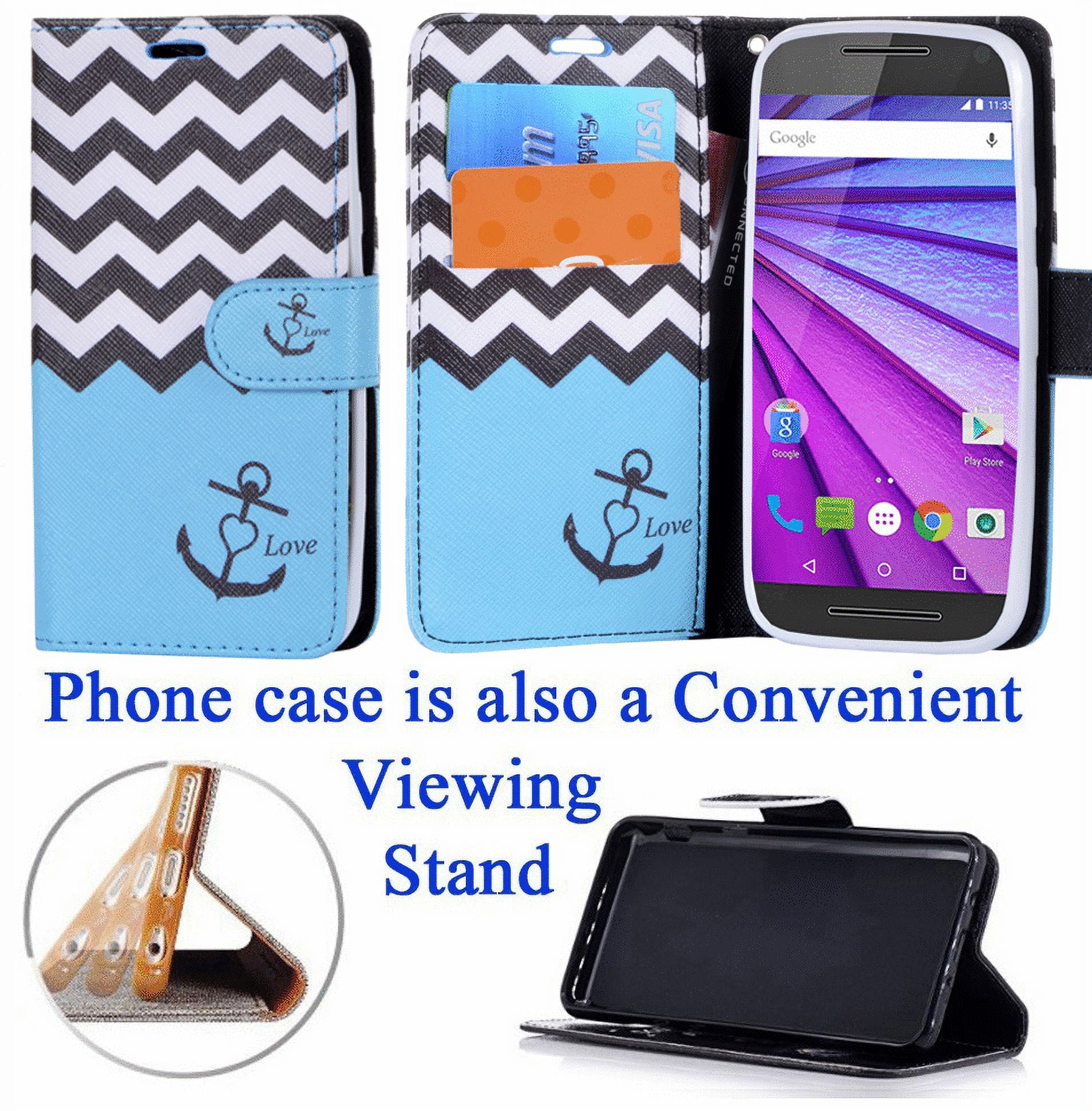 for 5" Motorola G 3 2015 moto G3 Case Phone Case Wallet Hybrid Fold ...
