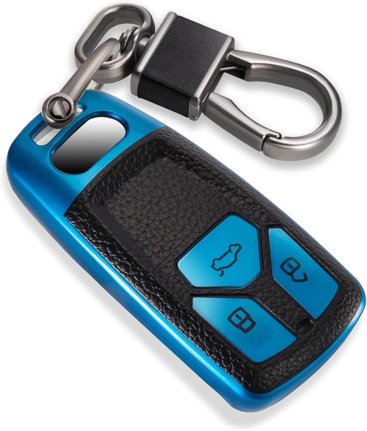 for Audi Key Fob Cover with Leather Keychain, Advanced Soft TPU Surface ...