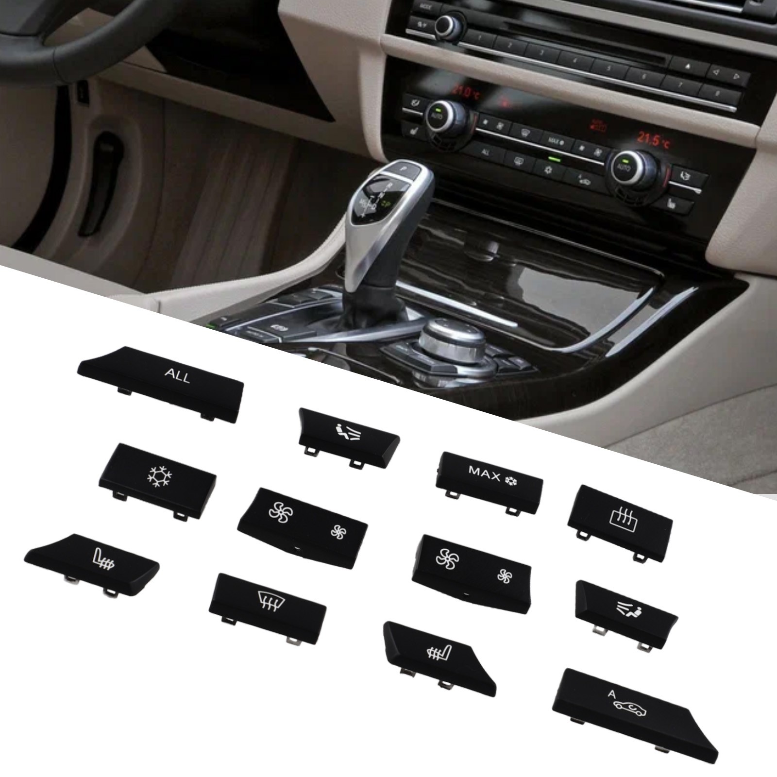 for BMW F01 F10 F11 F07 Car 12 Button Key Cap Repair Kit A/C Heater ...