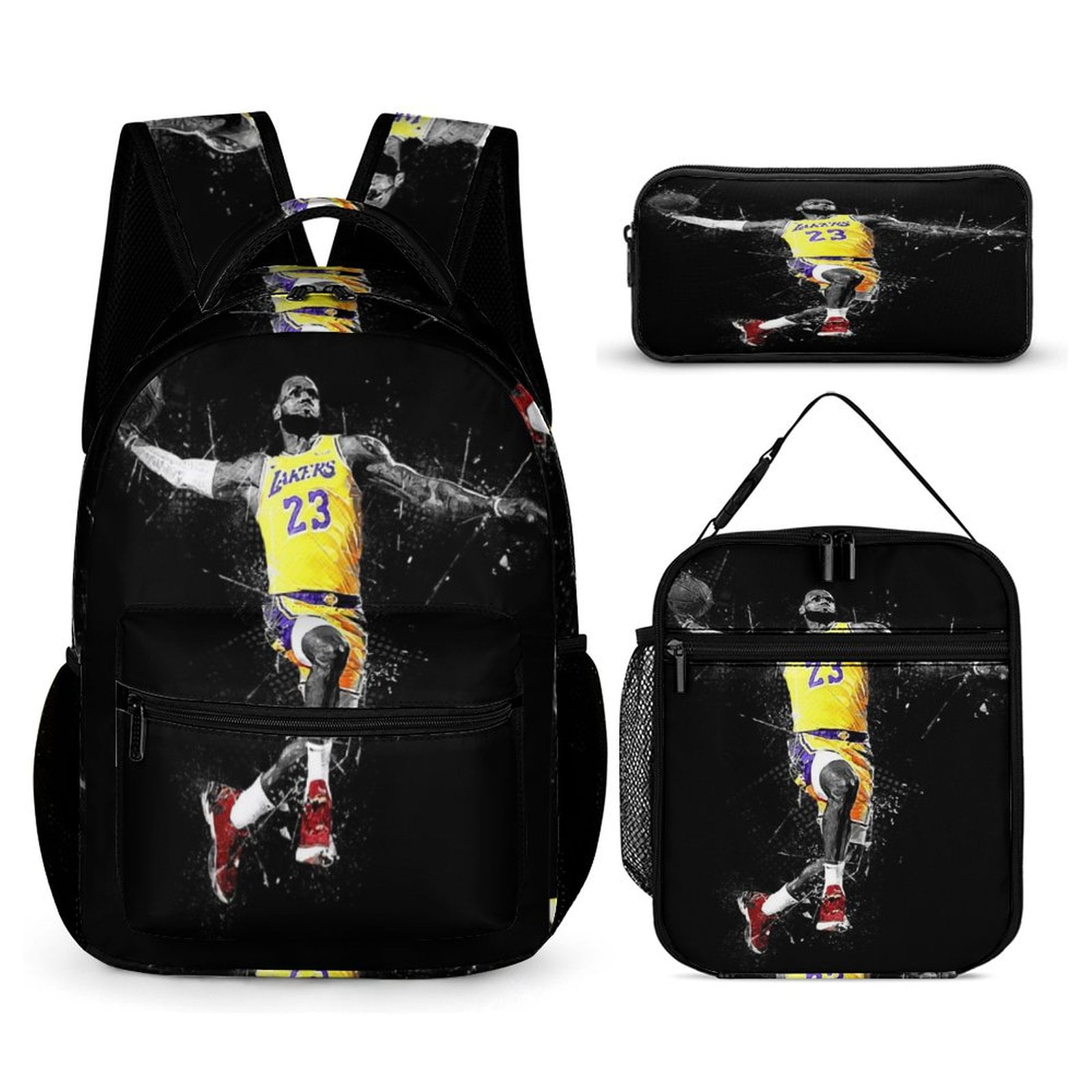 for Basketball LeBron James 3 Piece Backpack Set Anime Casual Daypack ...