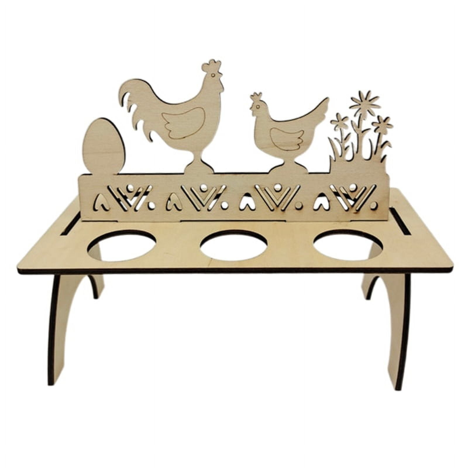 for Creative DIY Wooden Easter Egg Holder Cartoon Bunny Rabbit Chicken ...