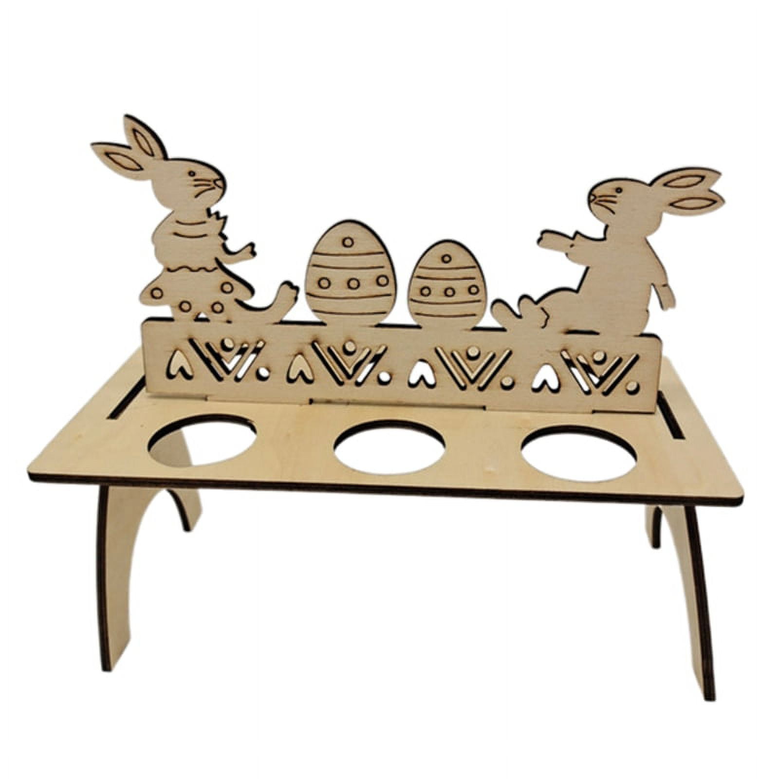 for Creative DIY Wooden Easter Egg Holder Cartoon Bunny Rabbit Chicken ...