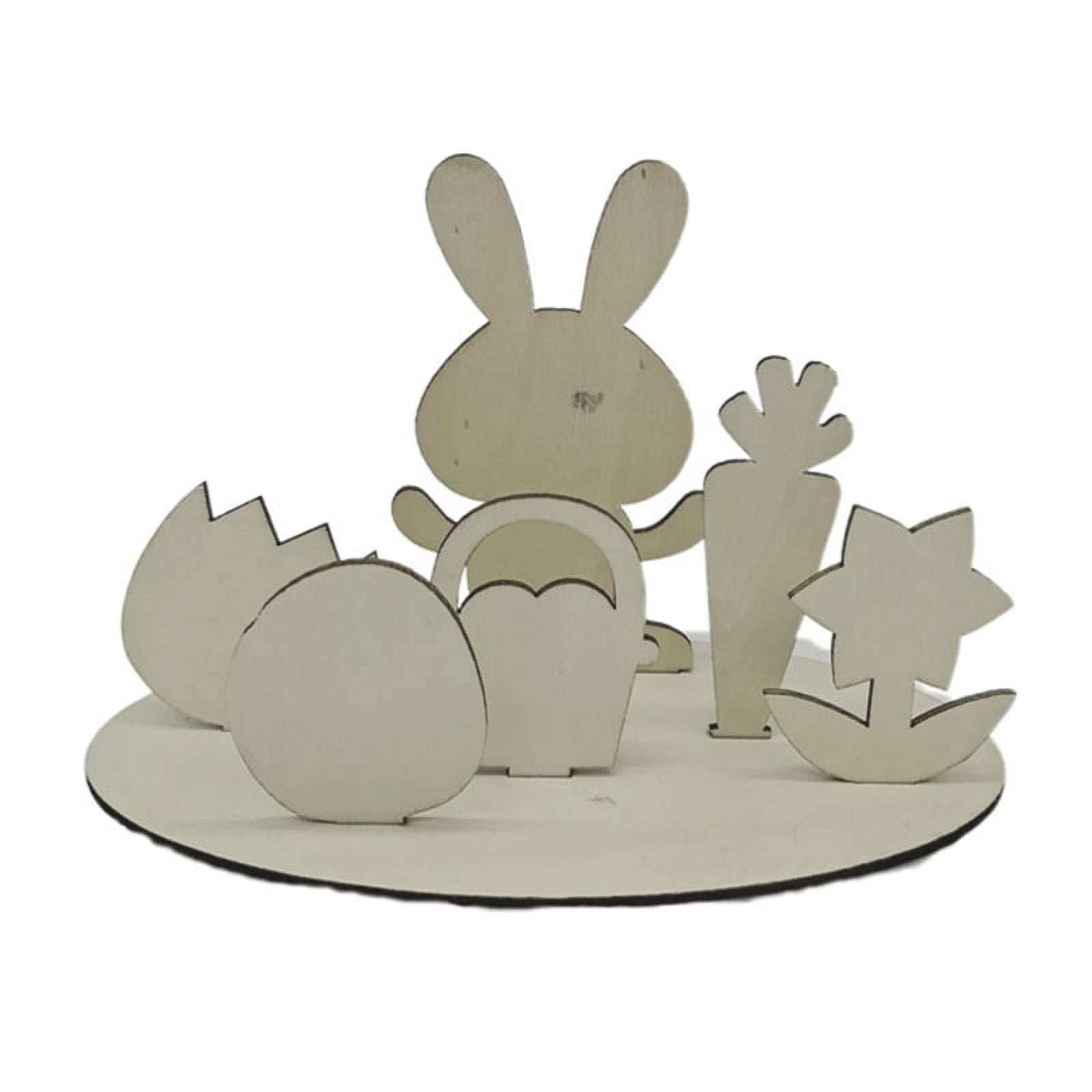for Creative Happy Easter DIY Table Decoration Paint Unfinished Cute ...