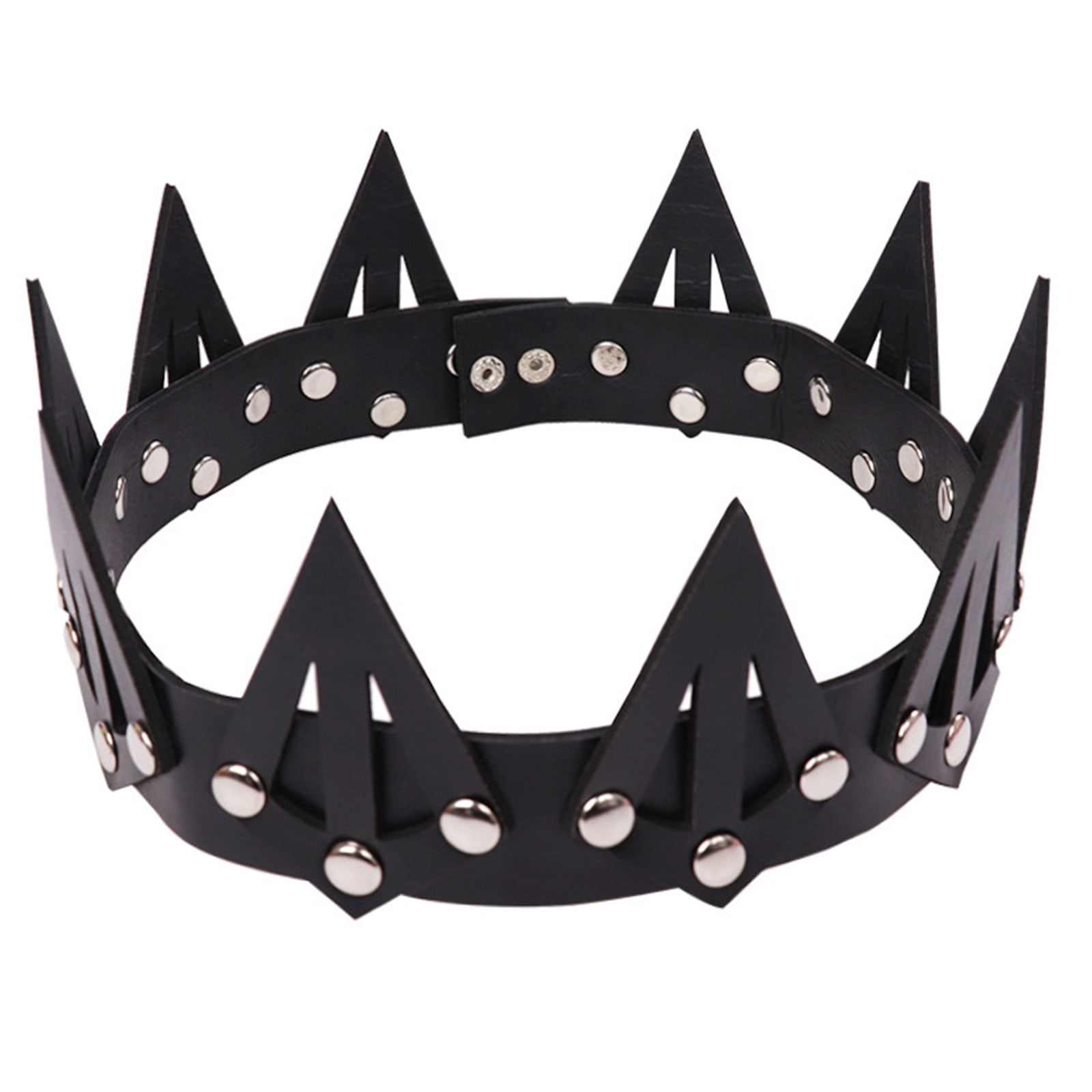 for Creative Leather Queen Crown Halloween Spiked Tiara Cosplay ...