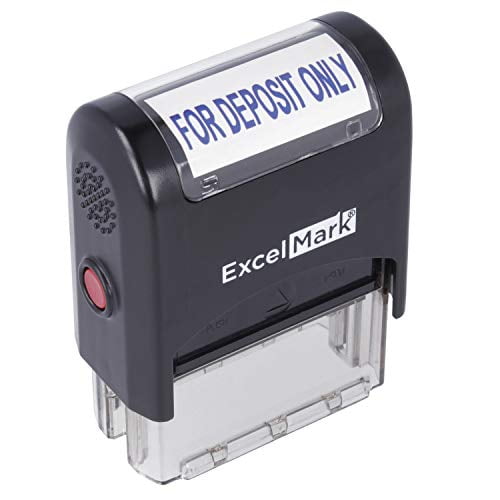 for Deposit ONLY - ExcelMark A1539 Self Inking Rubber Bank Stamp - Blue ...
