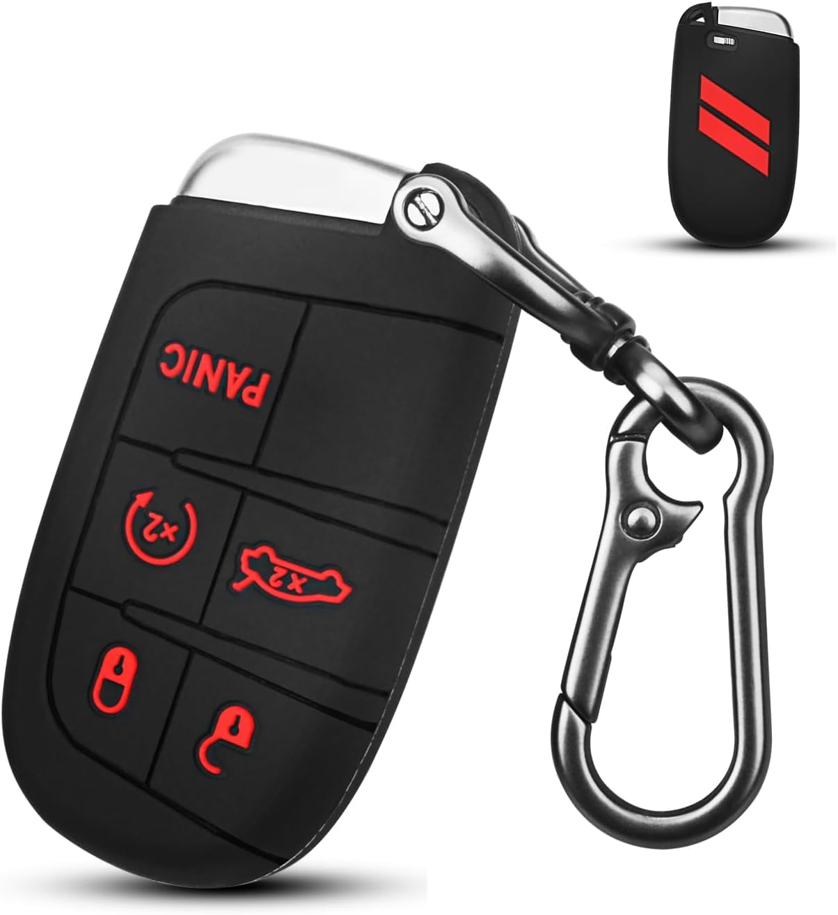 for Dodge Key Fob 5 Button Key Fob Case Silicone Remote Key Case for ...