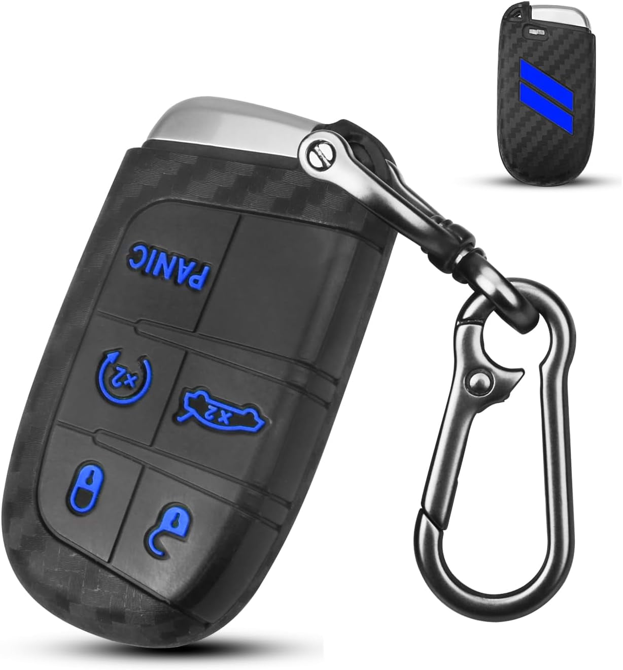 for Dodge Key Fob Cover 5 Buttons Silicone Key Fob Cover for Chrysler ...