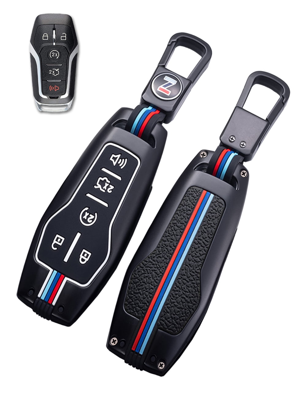 HUBEIVO for Ford Key Fob Cover Case Metal Shell Car Smart Keys Protect ...