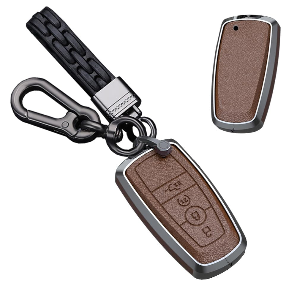 for Ford Leather Key Fob Cover Fit For F150 F350 Raptor Fusion Mustang ...