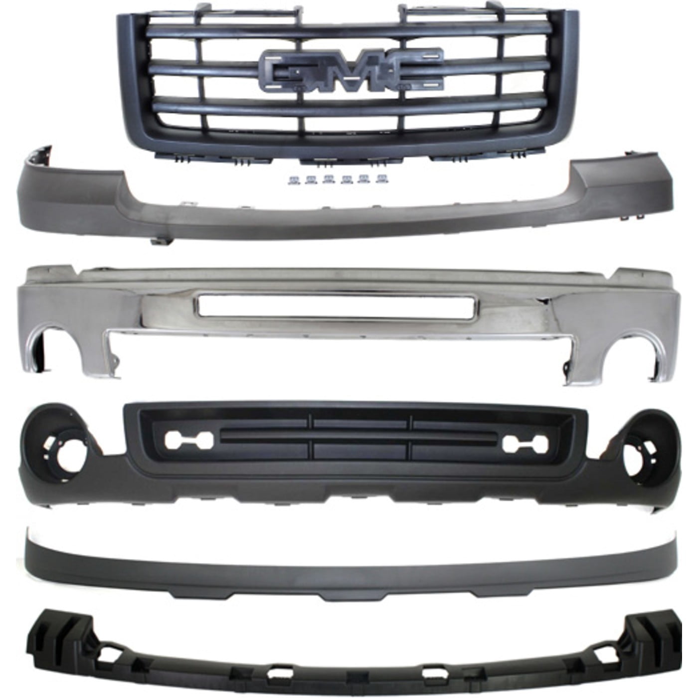 for GMC for Sierra 1500 Front Bumper Kit w/Fog Light Cut-out - 6-Piece ...