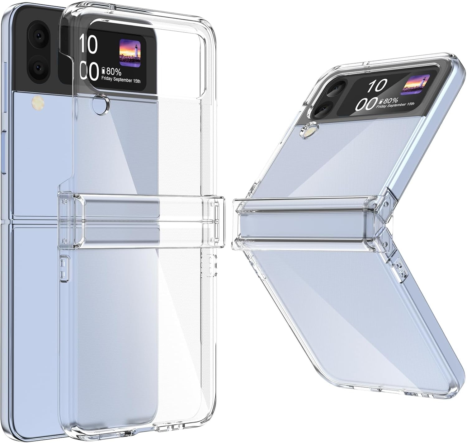 for Galaxy Z flip 3 Case with Hinge Protection, Z flip 3 Case Clear ...