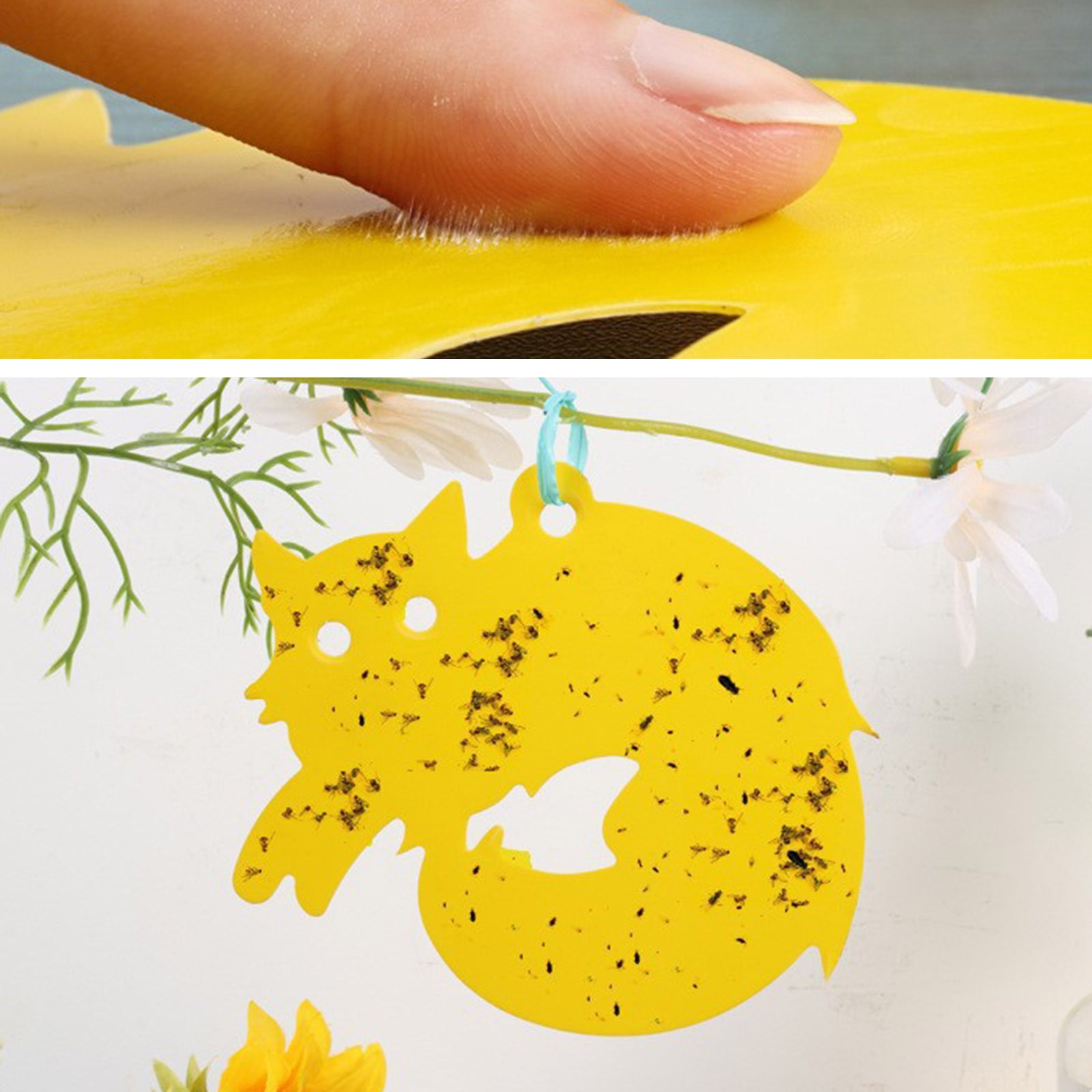 for Gardeners Double Worm Sticky Trap Stakes Yellow Paper Boards Ideal ...