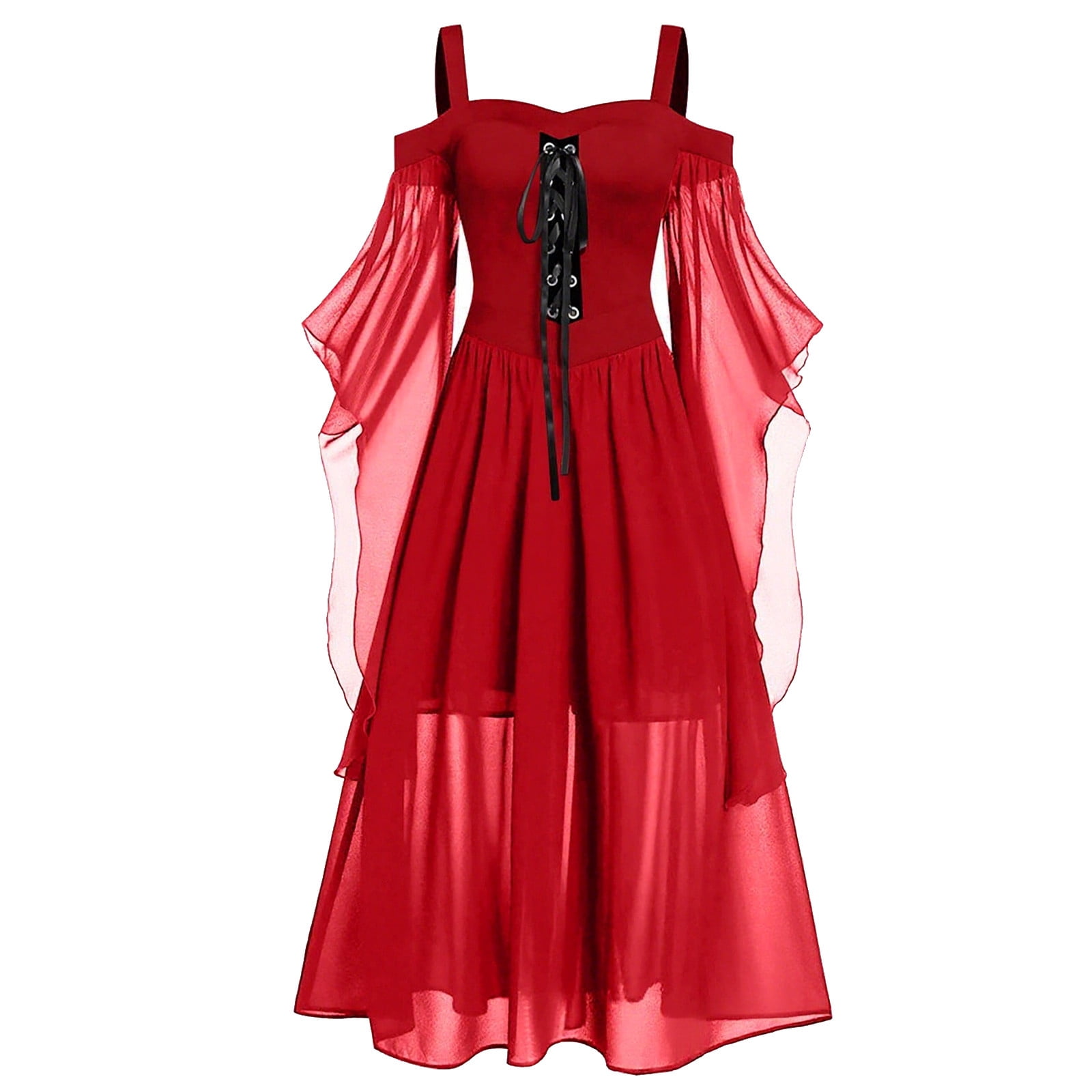 for Halloween Enchanting Witch Maxi Dress with Straps and Flowing Skirt ...