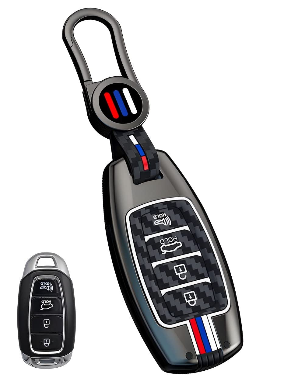 for Hyundai Key Fob Cover Case Metal Shell Smart Key Holder protector ...