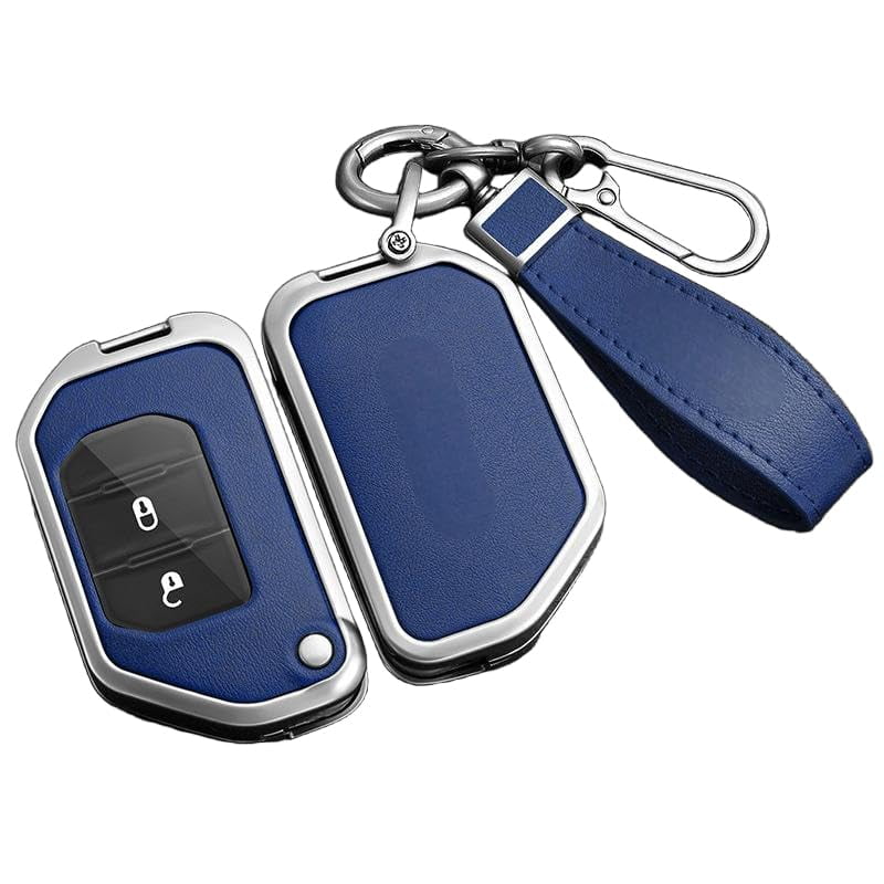 for Jeep Key Fob Cover, Leather+Zinc Alloy Key Fob Case for 2018-2025 ...