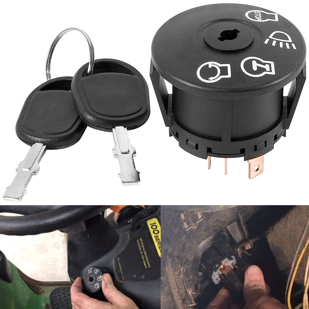 for John Deere X100 Series X300 Starter Ignition Switch with 2 Keys 4 ...