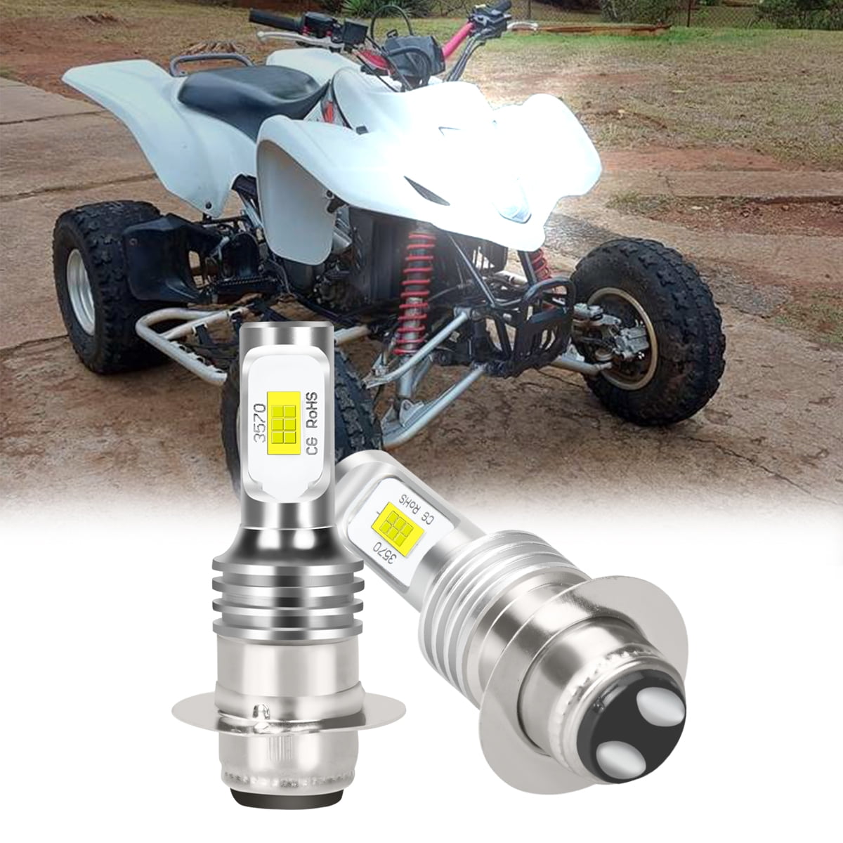 for Kawasaki ATV Mule 600 610 3000 3010 4000 LED Headlight Bulbs,P15D ...