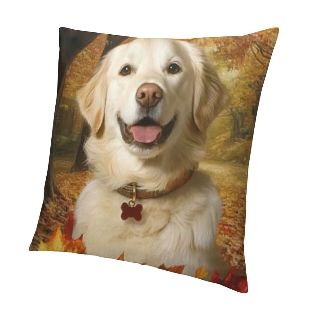 for Kids Cute Pet Dog Pillow Covers Maple Leaves Throw Pillow Covers ...