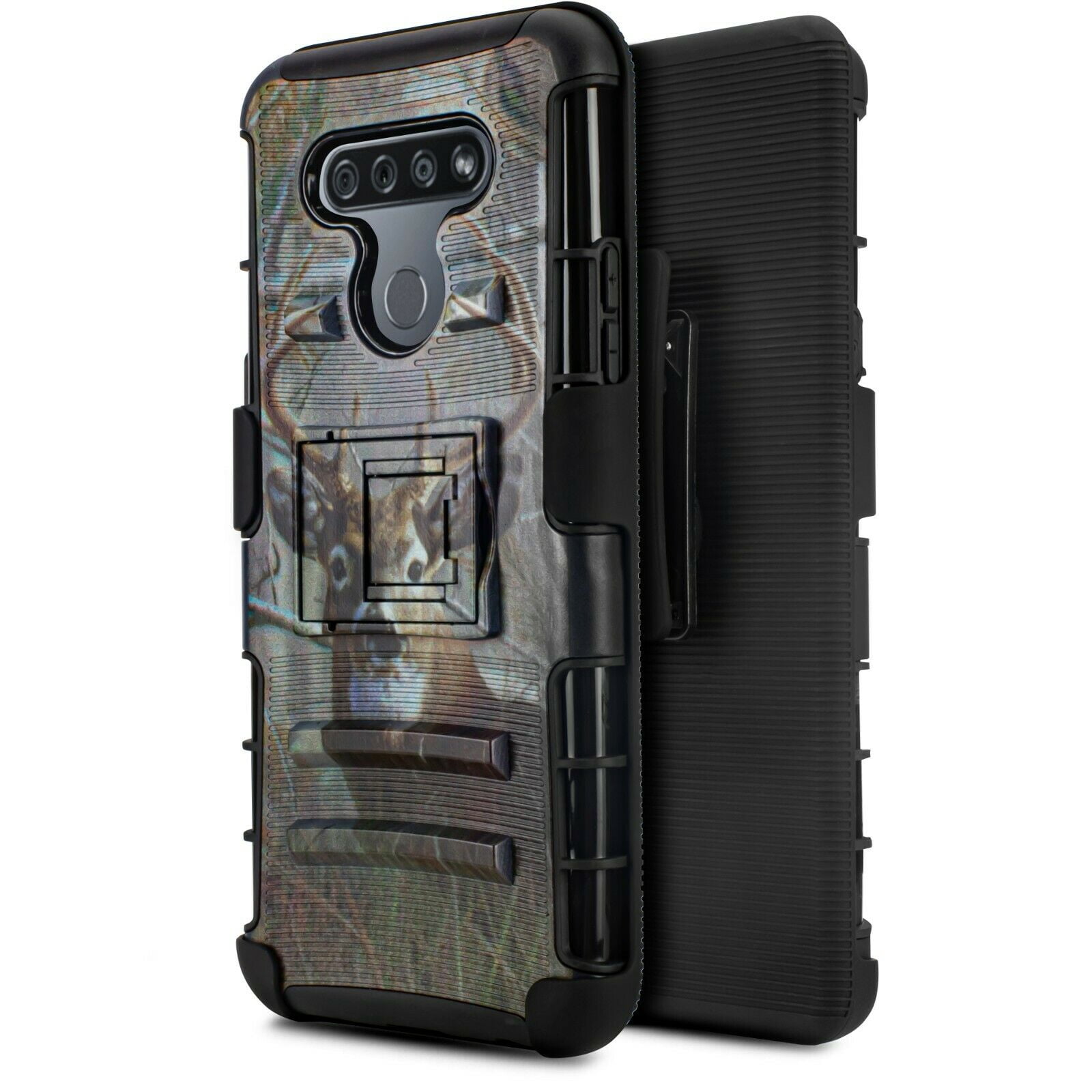 for LG K51 Q51 Holster Belt Clip Temper Glass Case Shock Absorption ...
