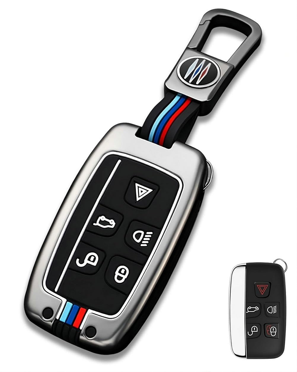 for Land Rover Key Fob Cover Case Metal Shell Smart Key Holder ...