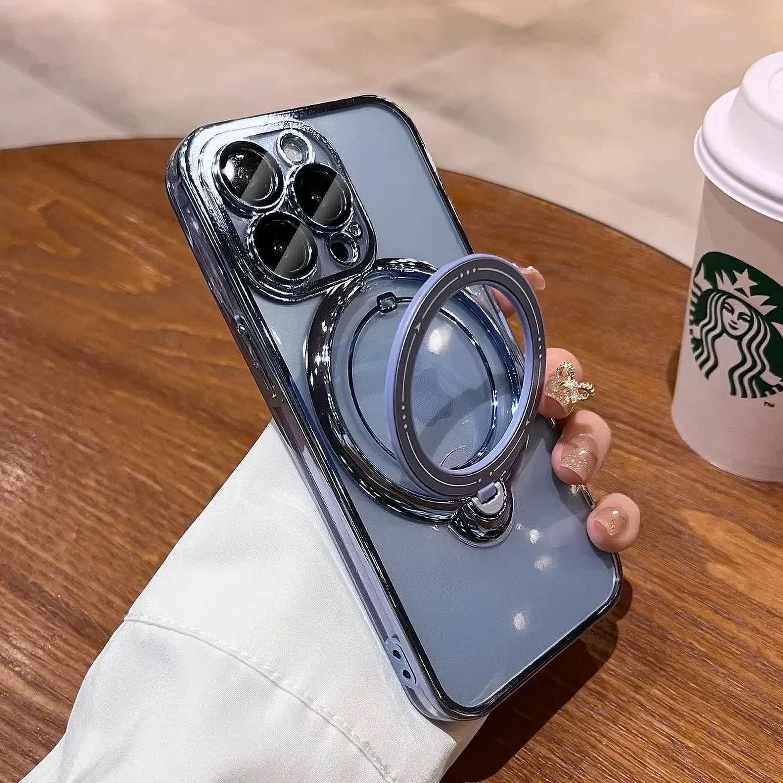 for Magsafe Transparent Stand Case for iPhone 15Pro 15 14 13 12 16 Pro ...
