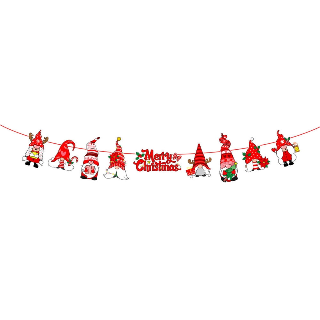 for Merry Christmas Flag for Cartoon Santa Swedish Tomte Gnomes Hanging ...