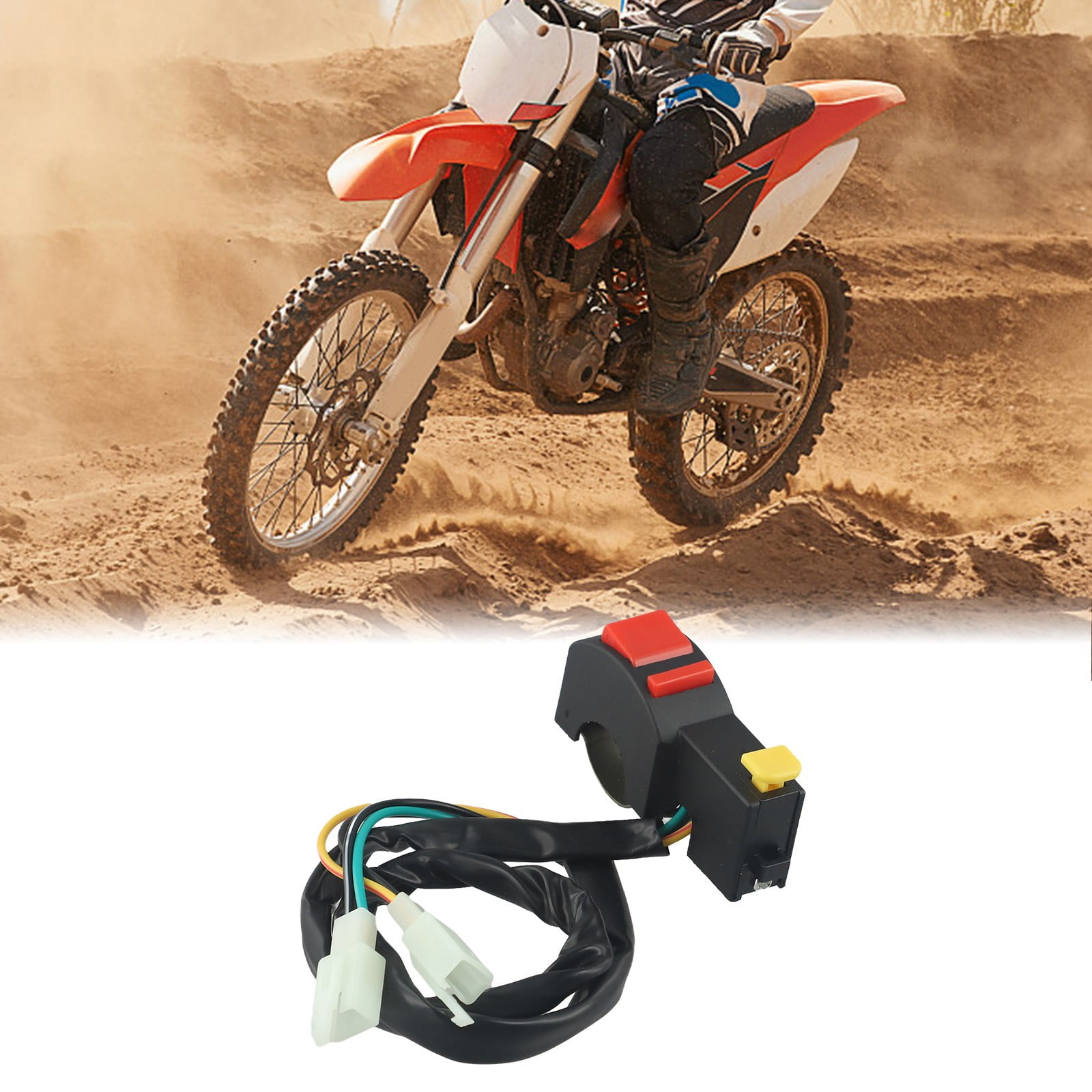 for Moto Electric Start Stop on Off Button Kill Handlebar Switch for ...