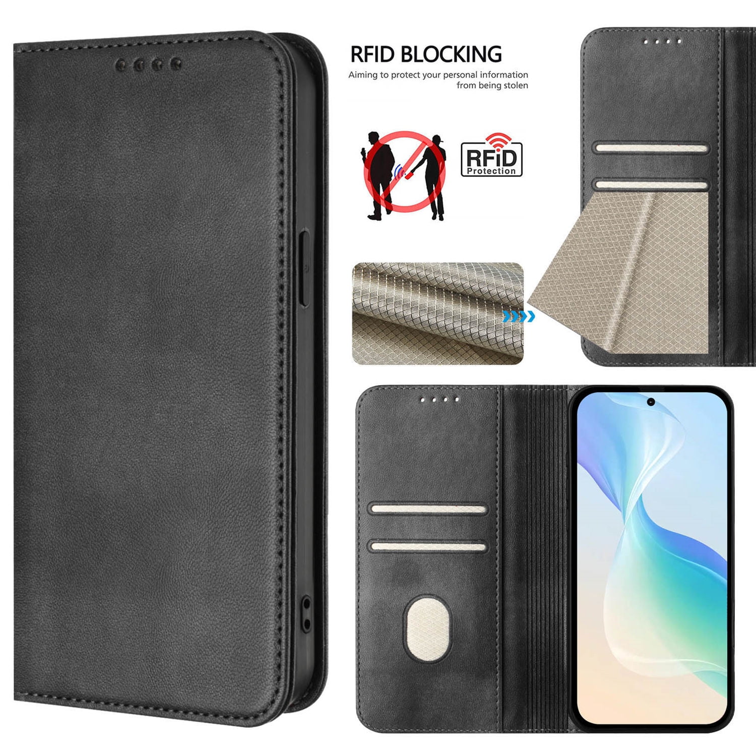 for Motorola Moto G Play 2025 Wallet Case with RFID Blocking Credit ...