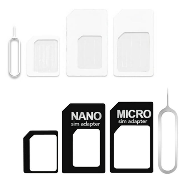for Nano SIM Card Adapter 4 in 1 Converter Kit to Micro/Standard for ...