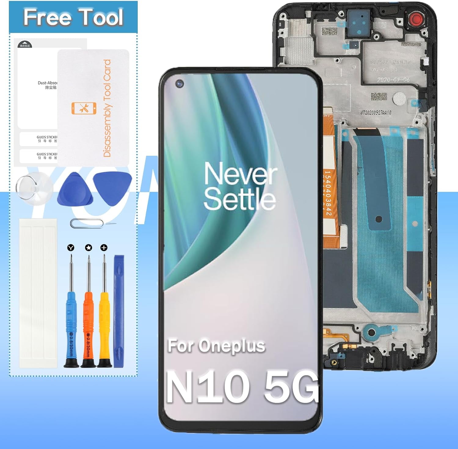 for One Plus Nord N10 5G Screen Replacement BE2029, BE2025, BE2026, BE2028 6.49" LCD Display ...