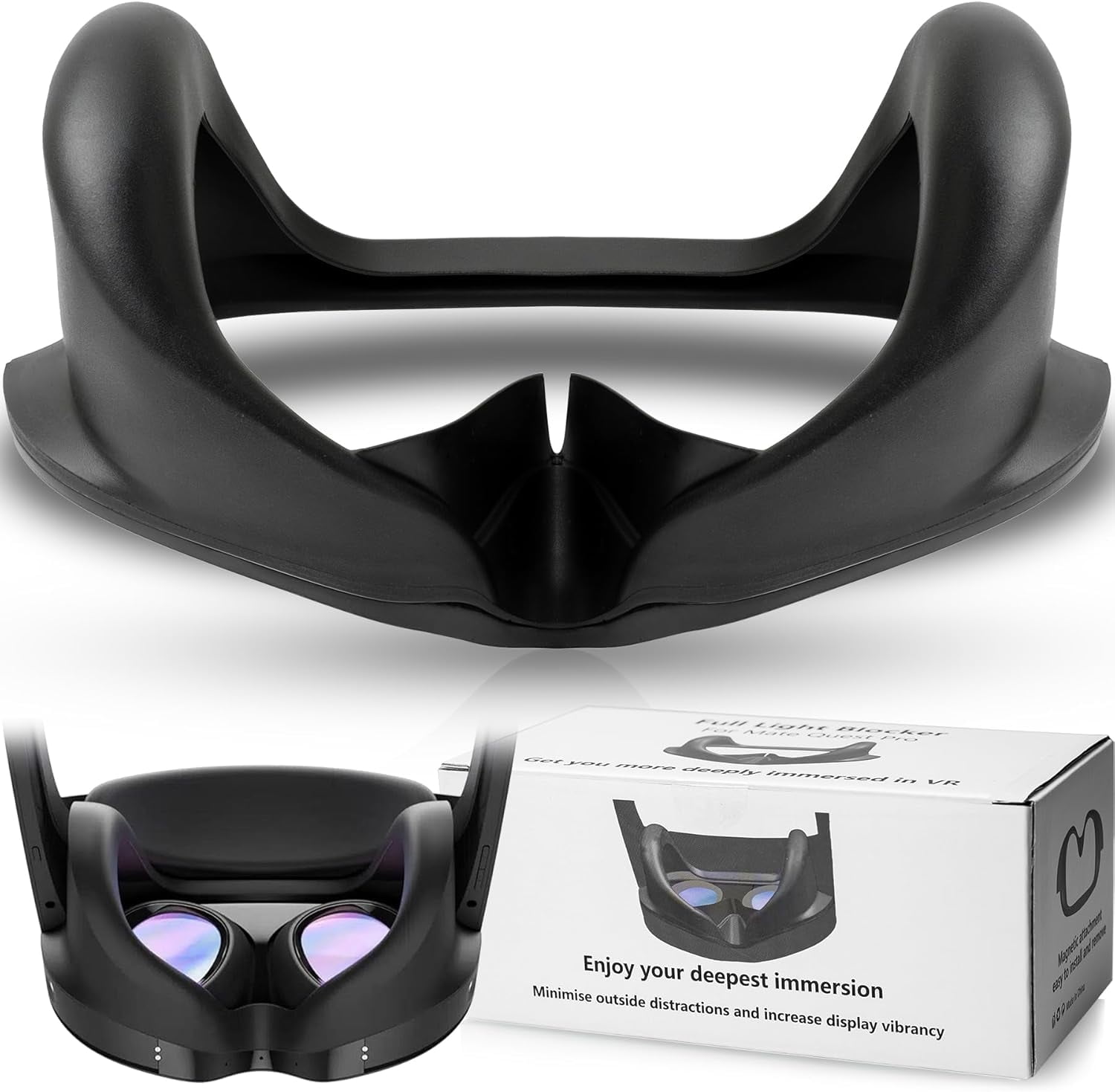 for Quest Pro Full Light Blocker,Silicone Facial Interface Magnetically ...