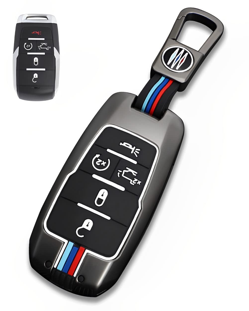 for Ram Key Fob Cover Case Metal Shell Smart Key Holder Protector ...